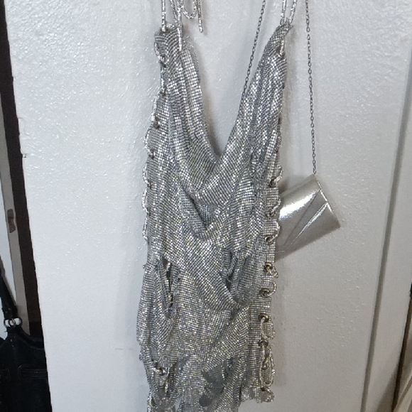 Dresses | Silver Chainmail Dress With Matching Purse | Poshmark